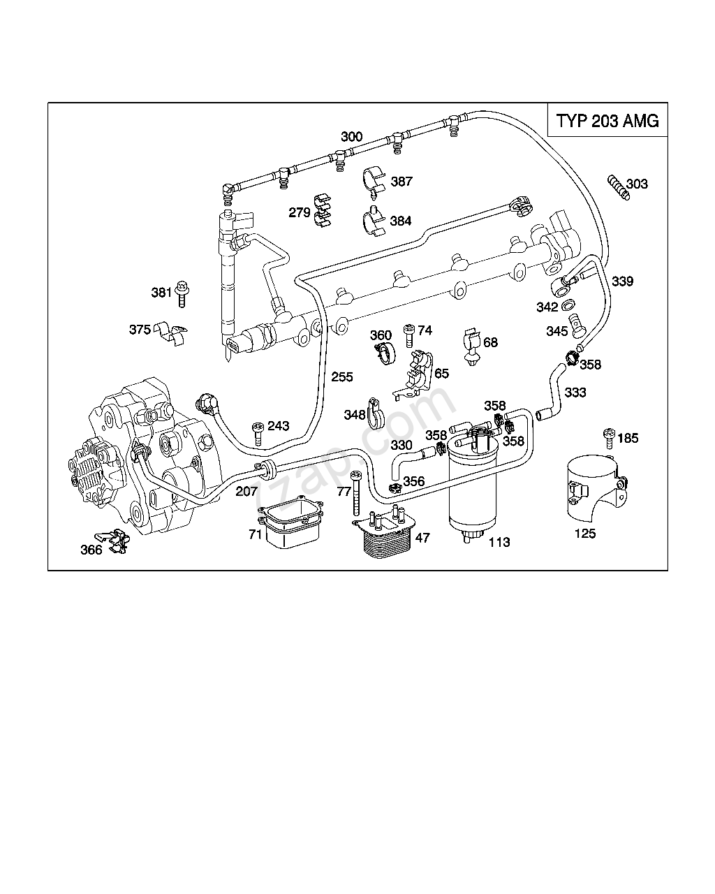 [Mercedes ML 270 03/2002 2685cc 612963 120Kw Diesel] Schema tubi bassa ...